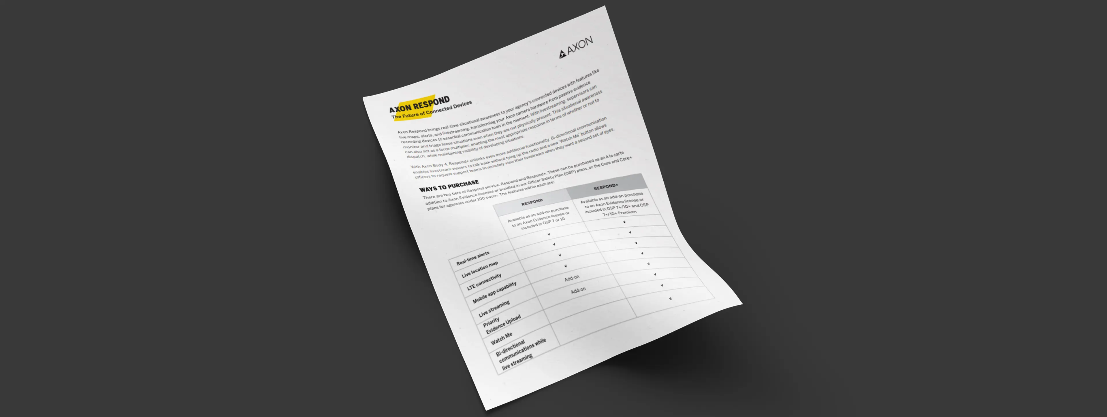 Axon Respond Product Card - Axon.com | EN-CA