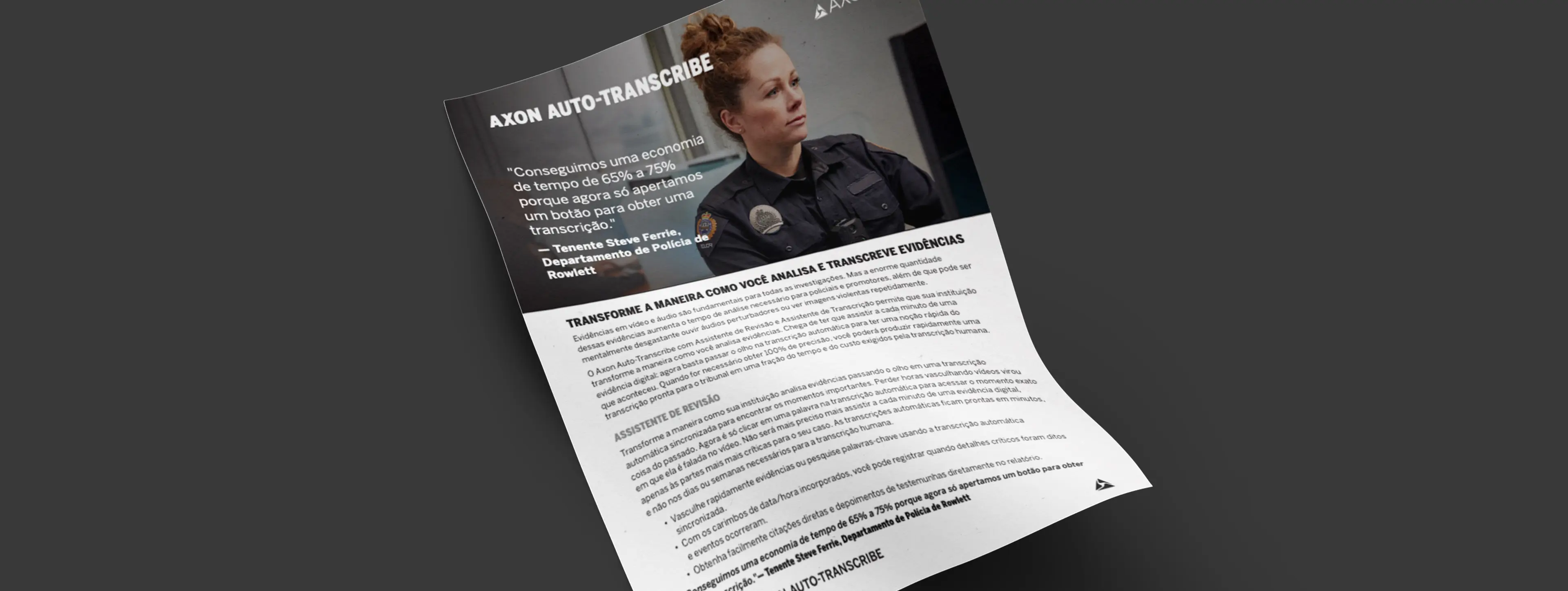 Auto Transcribe Product Card - Axon.com | PT-BR