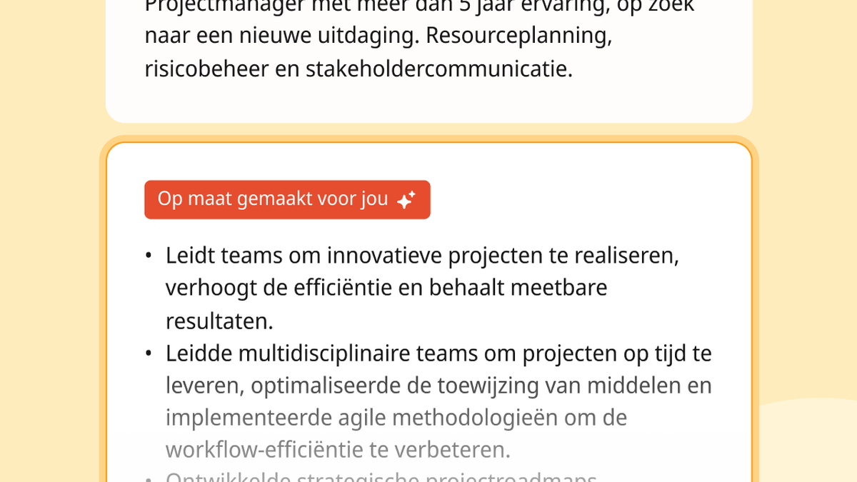 AI CV-maker | Stel je cv op in 10 minuten