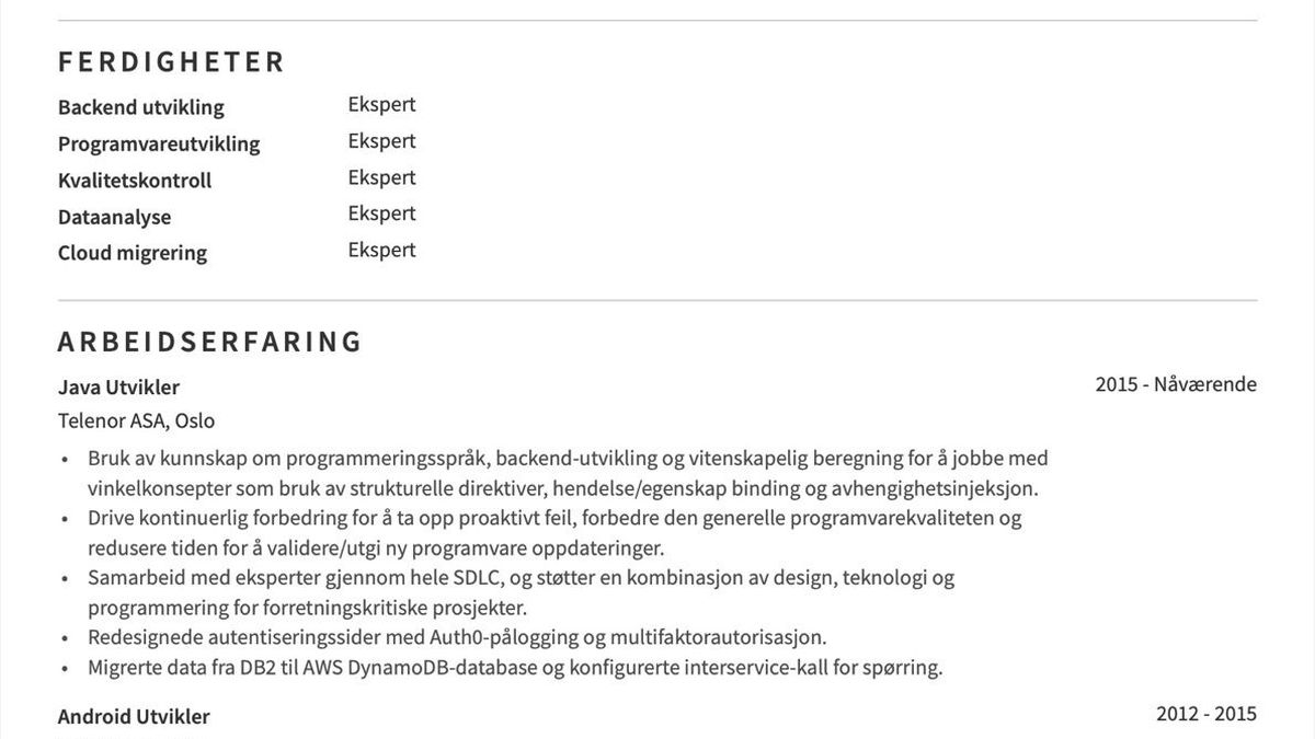 Profesjonelle CV-maler – Din beste CV noensinne ️
