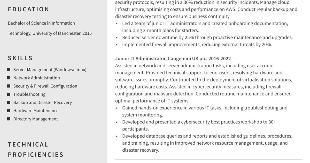 IT CV Example: Free writing guide + samples!