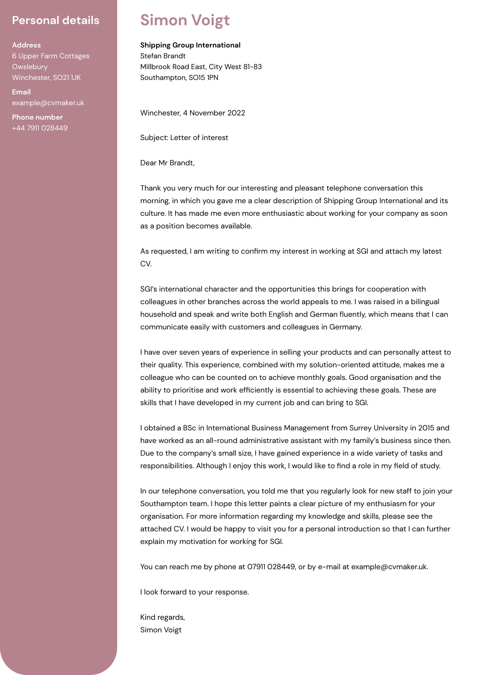 Personalized Cover Letter Free Cover Letter Maker Create A Cover