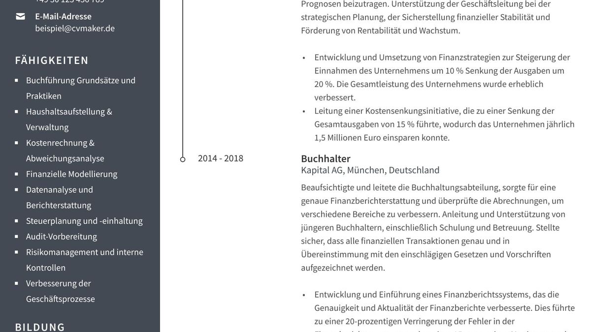 Buchhalter-Lebenslauf – Vorlagen, Tipps & Beispiele