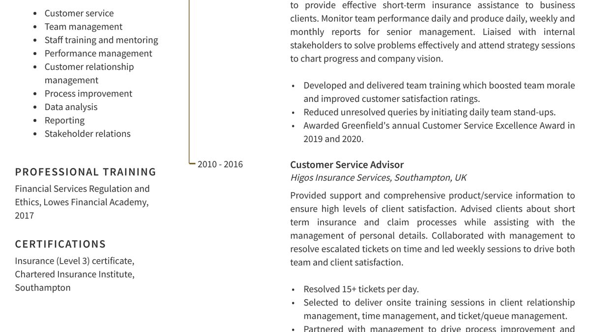 Customer Service CV - Best CV guide with tips and examples