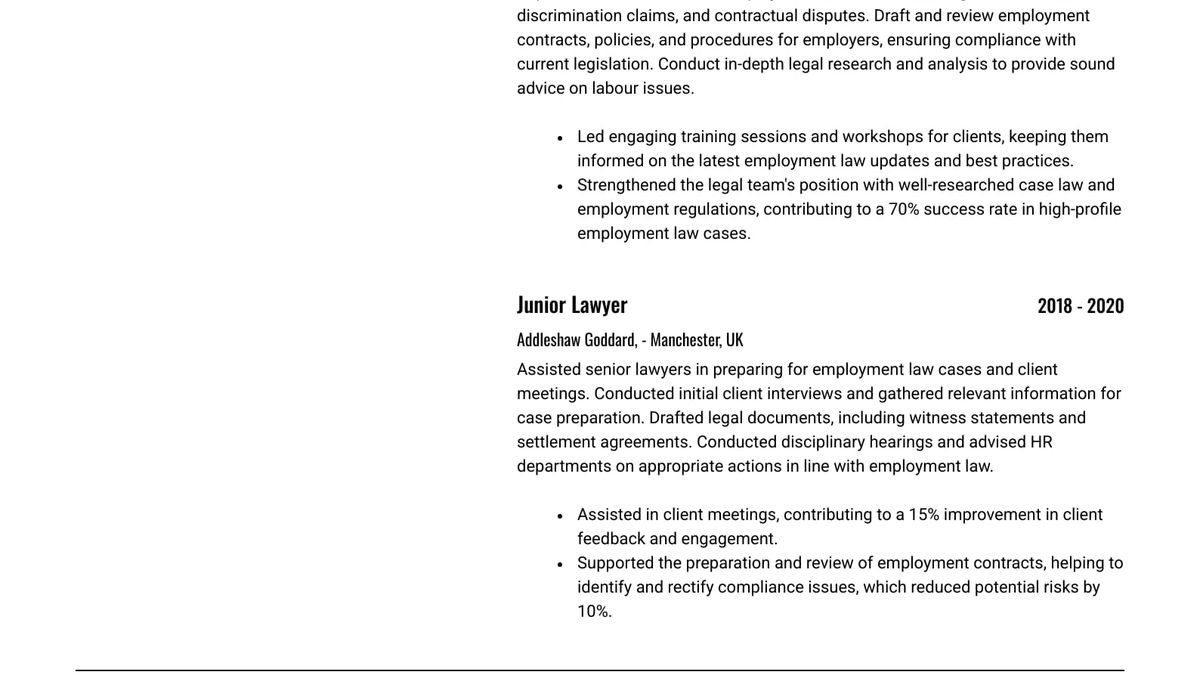 Lawyer CV for 2026 (Free guide, Template, and Examples)