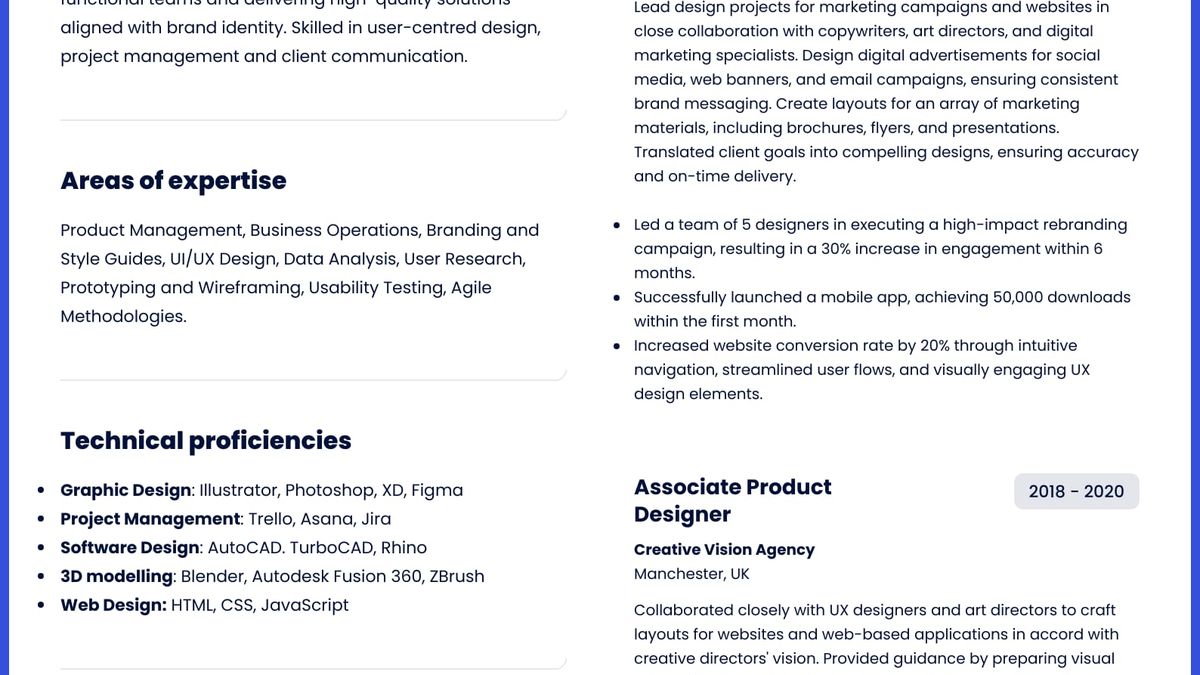 Best Designer CV for 2026 (Template & examples)