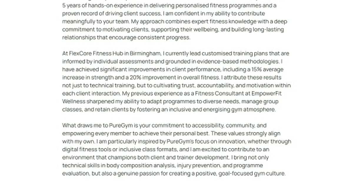 Personal Trainer Cover Letter: Free Examples & Expert Tips