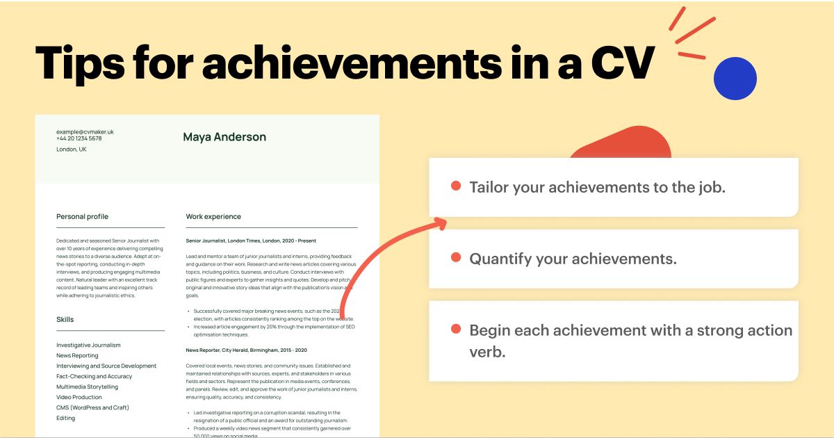 How to Write Achievements on a CV