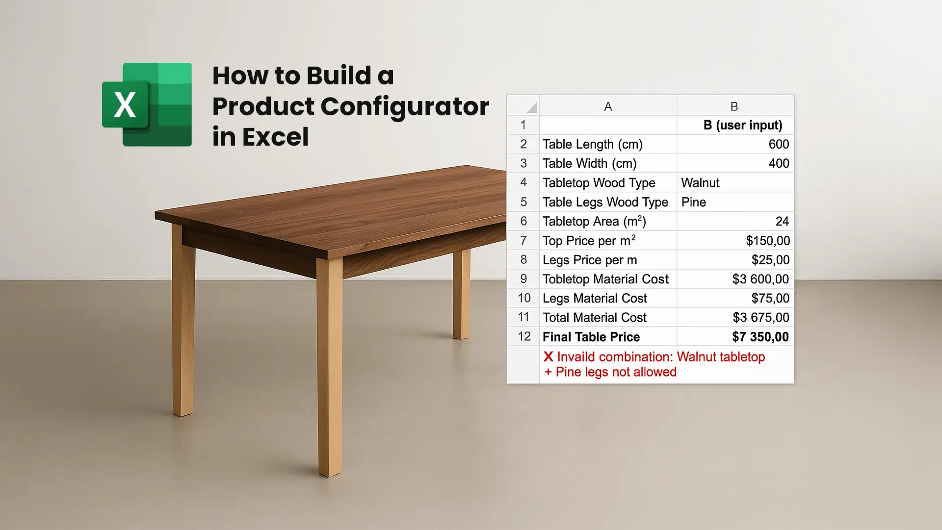 Create An Excel Product Configurator A Step By Step Guide Kickflip