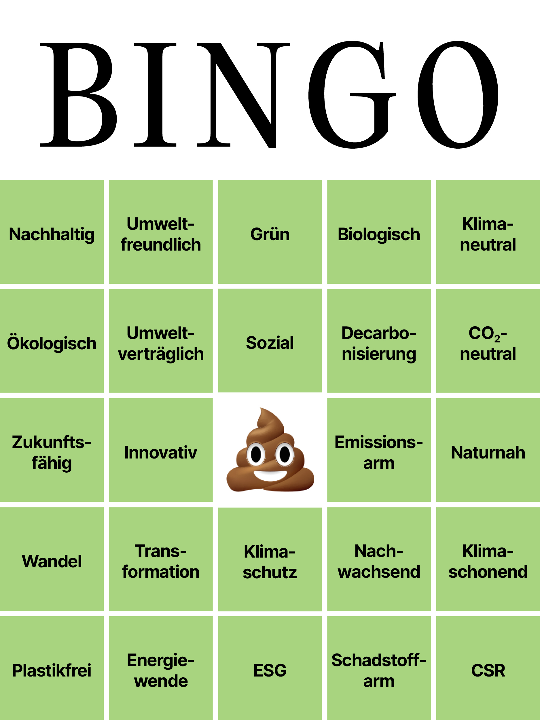 Bullshit-Bingo zu Nachhaltigkeit und Klimaneutralität | Wiener Zeitung
