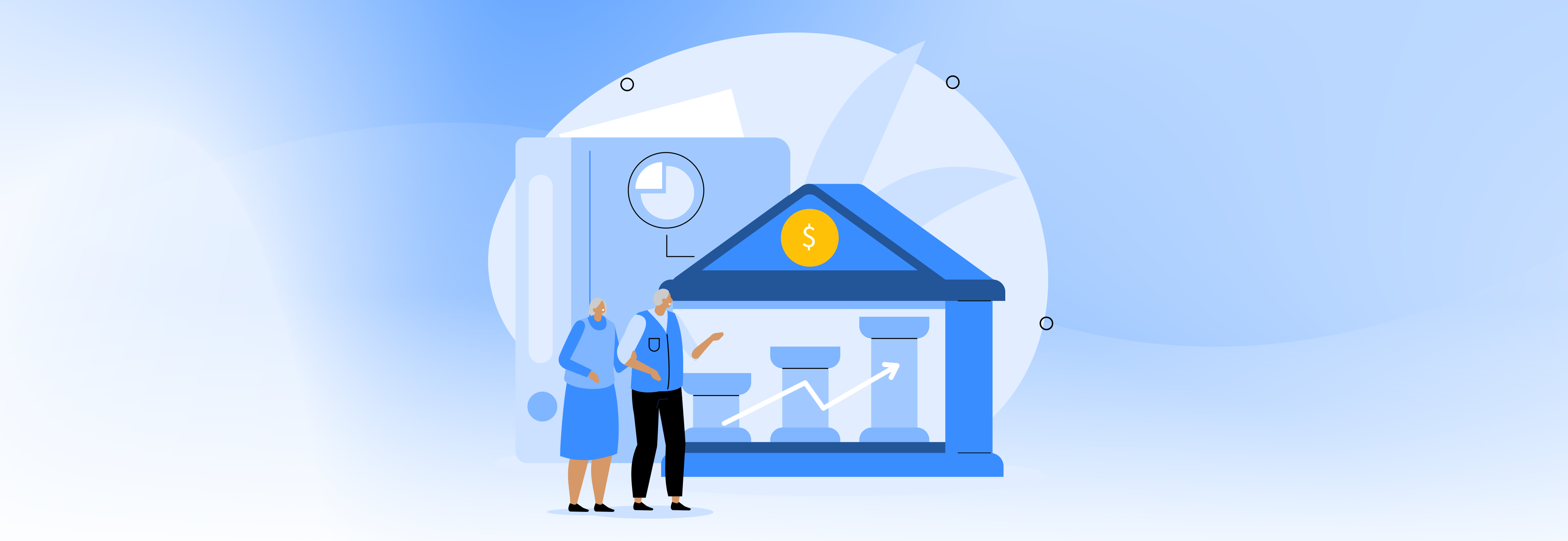 Graphic of two people considering retirement | Raisin