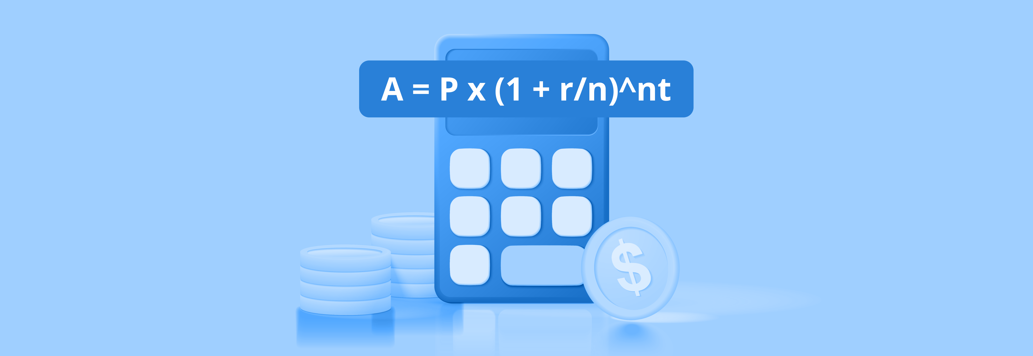 Graphic of a calculator with interest rate formula | Raisin