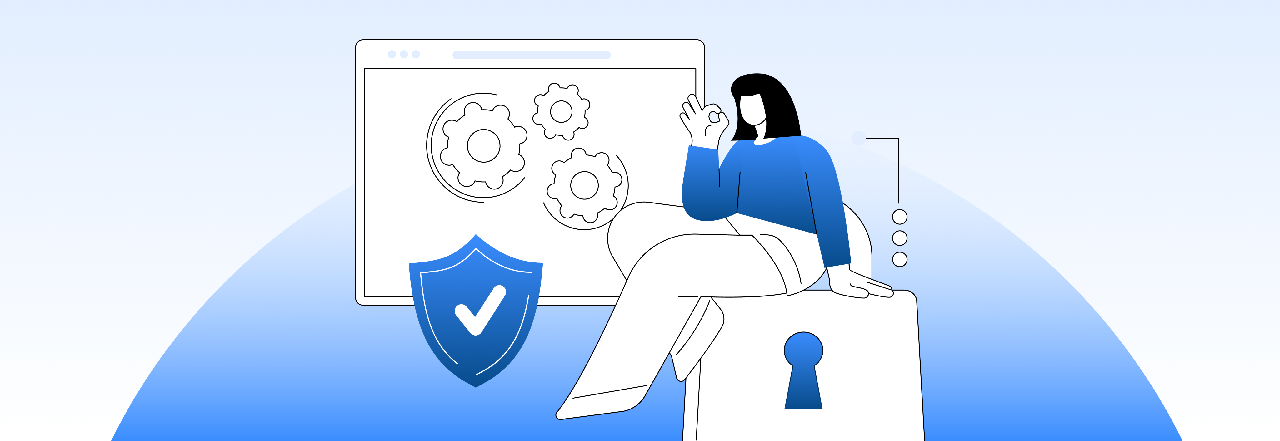 A graphic of a person checking security | Raisin