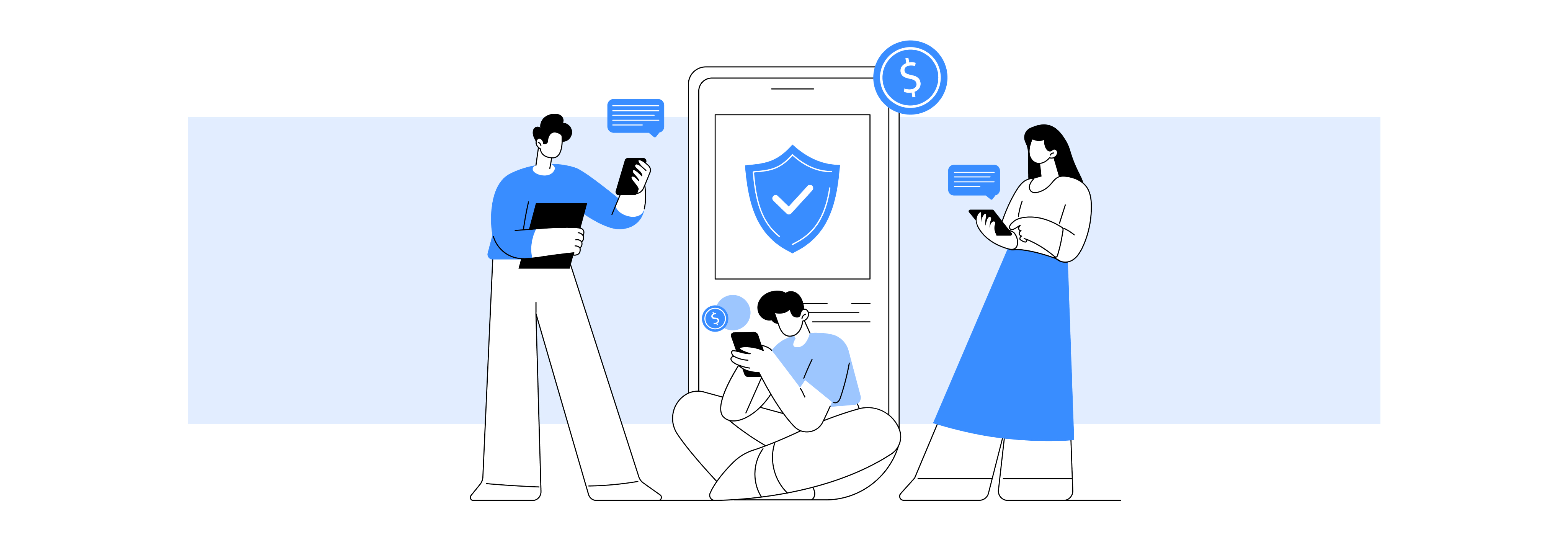 Graphic depicting people texting | Raisin