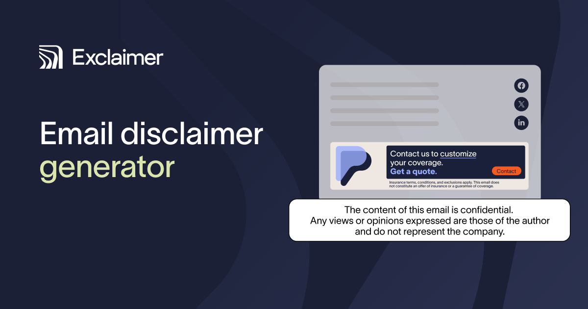 Free email disclaimer generator | Exclaimer