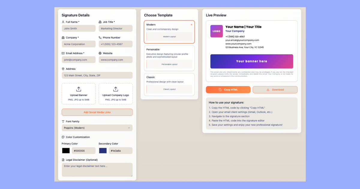 Free Email Signature Generator: Create a Professional Signature in Minutes