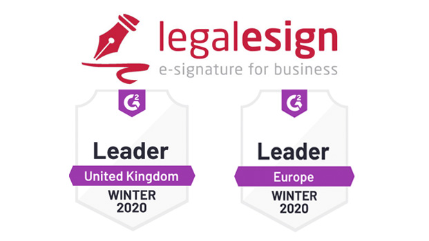 Legalesign ends 2020 rated leader in eSignature in both UK and Europe.