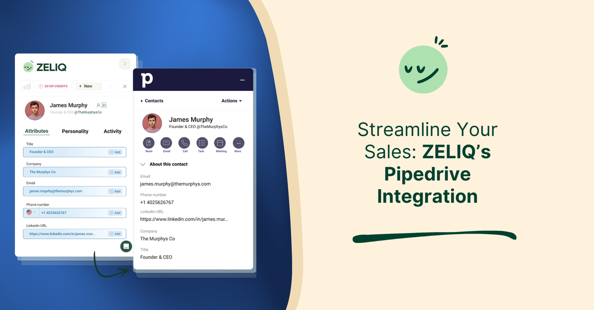 Streamline Your Sales: ZELIQ’s Pipedrive Integration