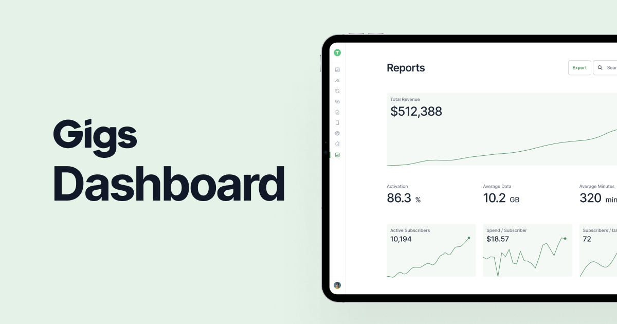 Gigs Dashboard: A global mobile operator in your pocket