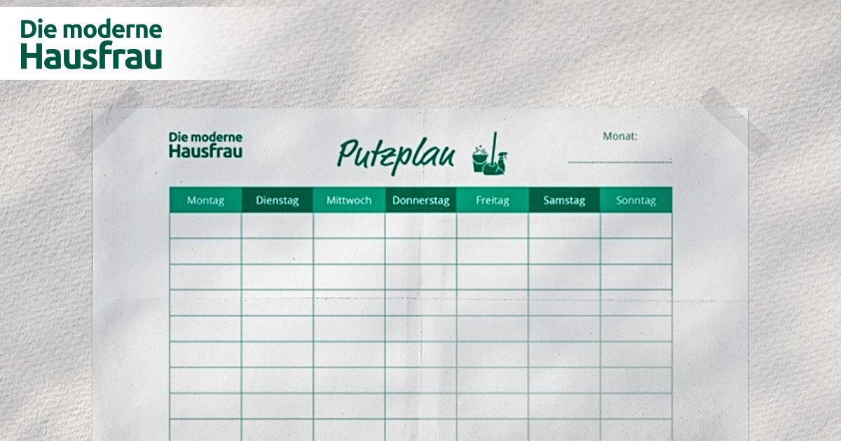 Putzplan zum Ausdrucken