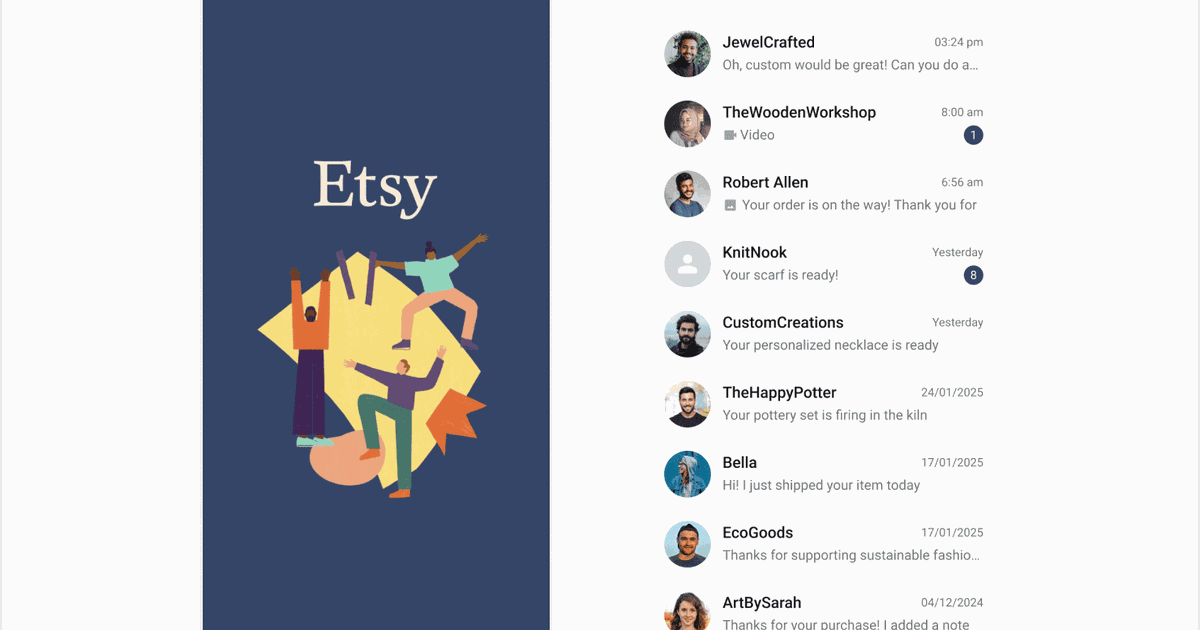 Etsy chat template