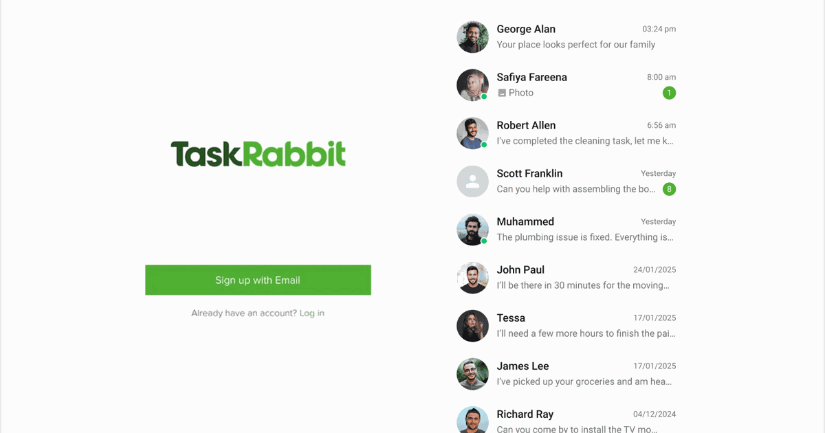 Taskrabbit chat template