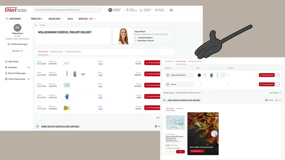 LandingPage Neues Kundenkonto – Ehlert als Partner für Ihre ...