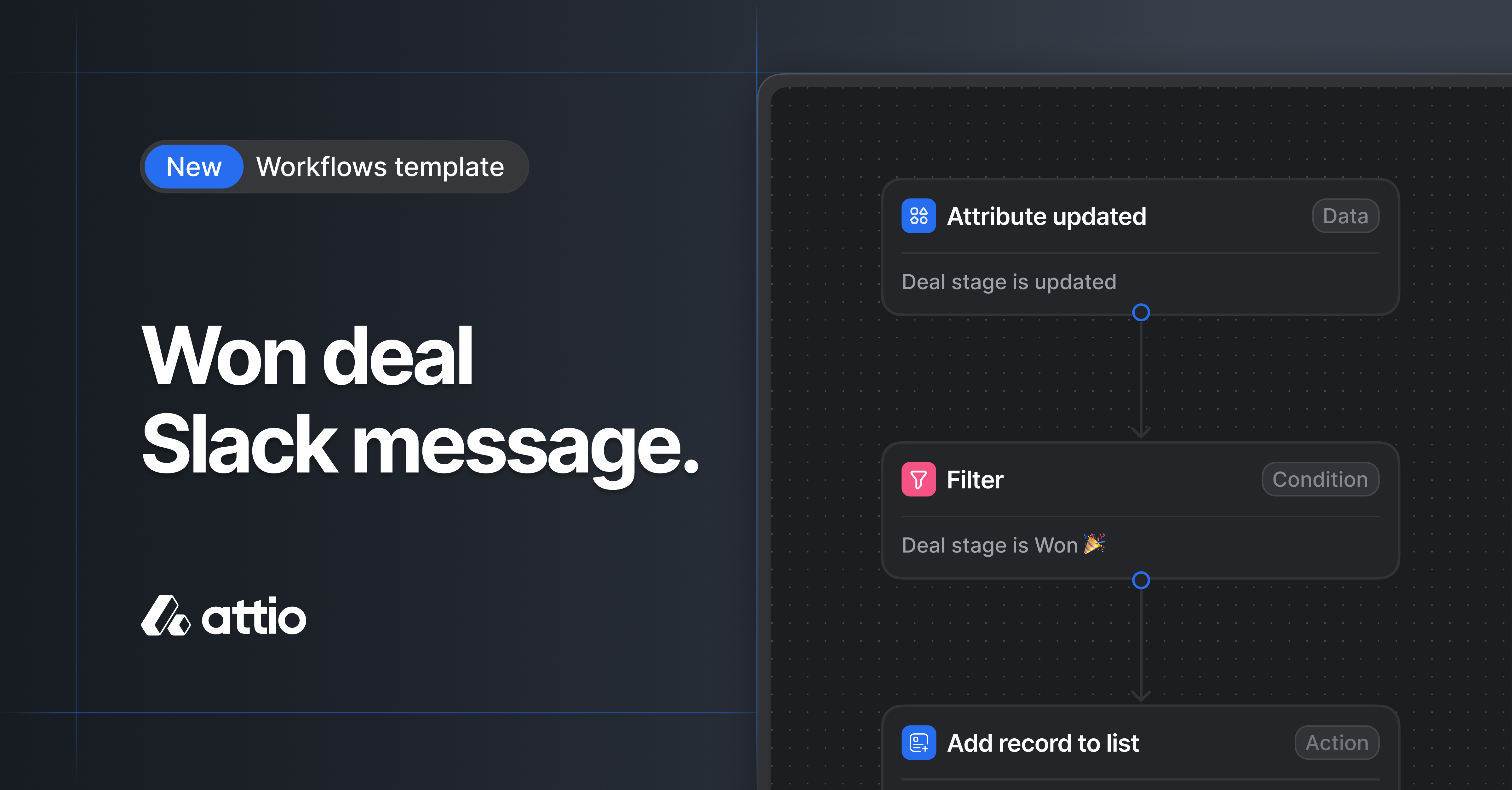 Won deal Slack message template | Attio