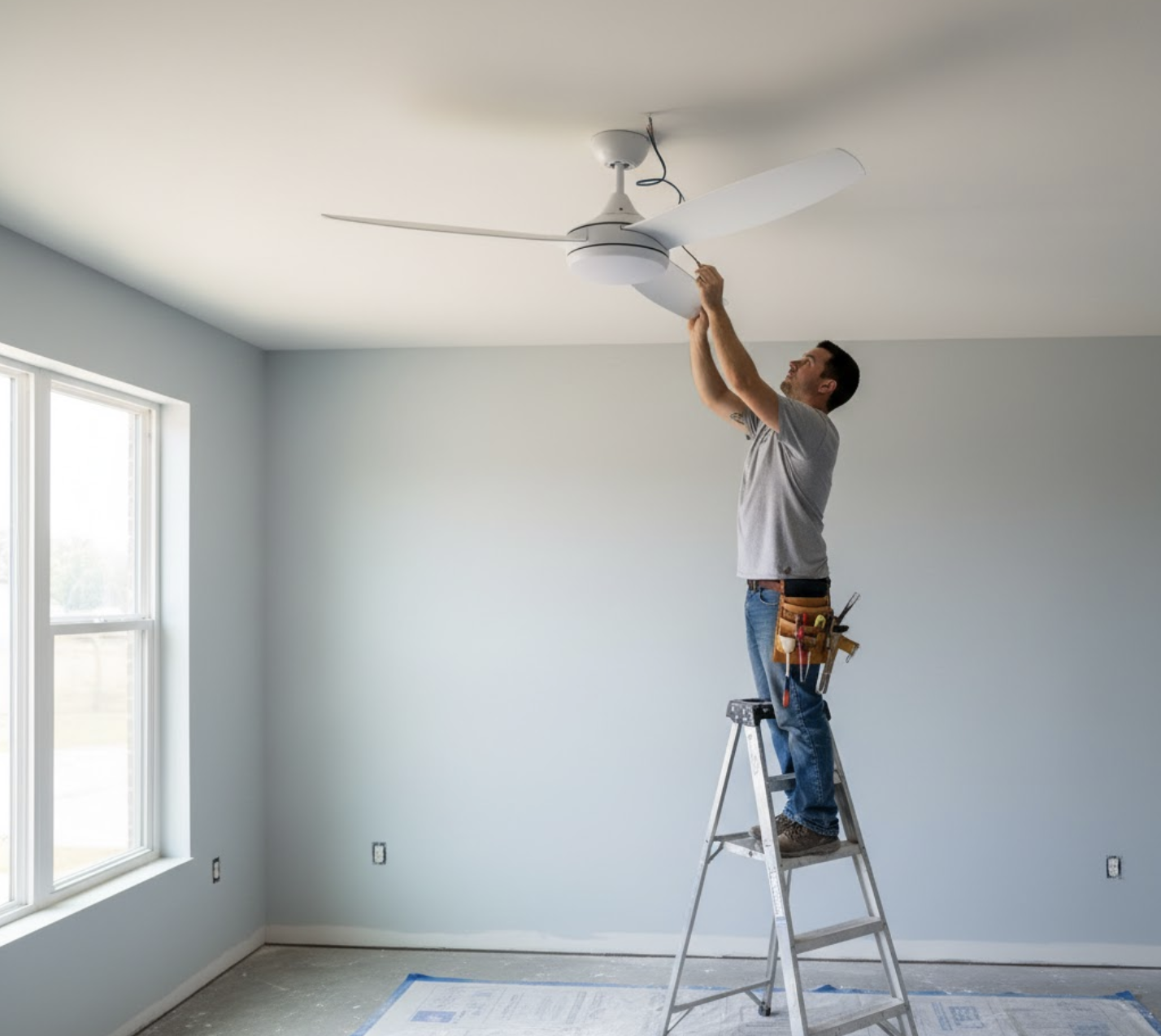 Ceiling Fan with Light Installation | Certified Electricians