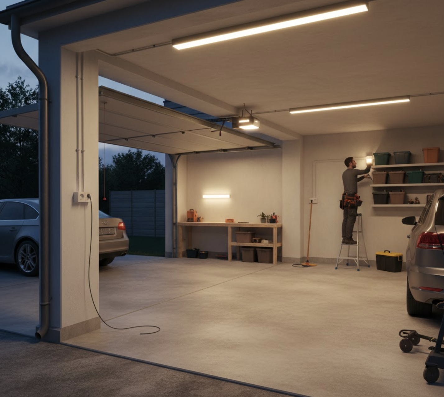 Garage Lighting & Socket Installation | JUSTHIRE