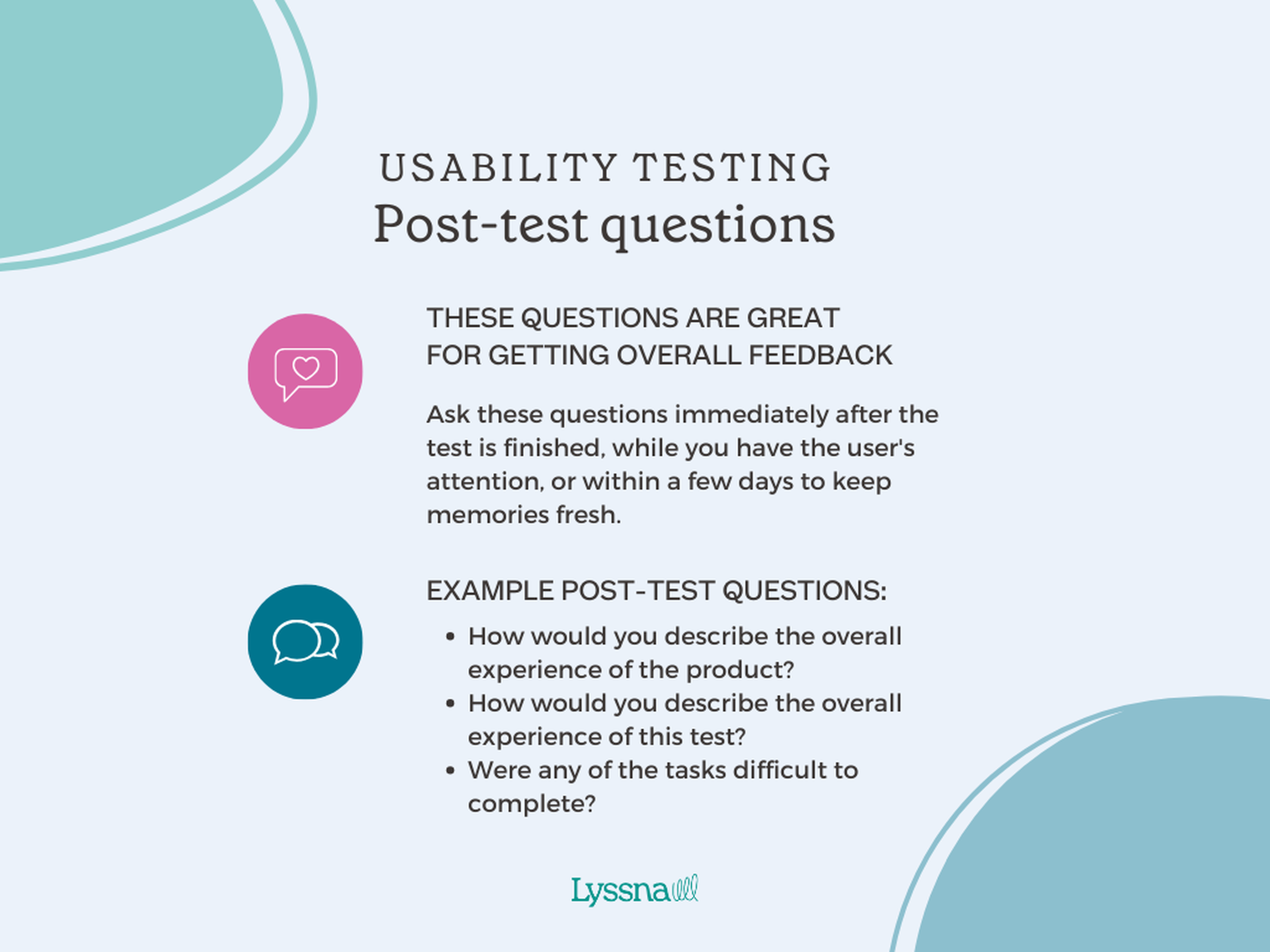 Usability testing questions: 5 types with examples | Lyssna