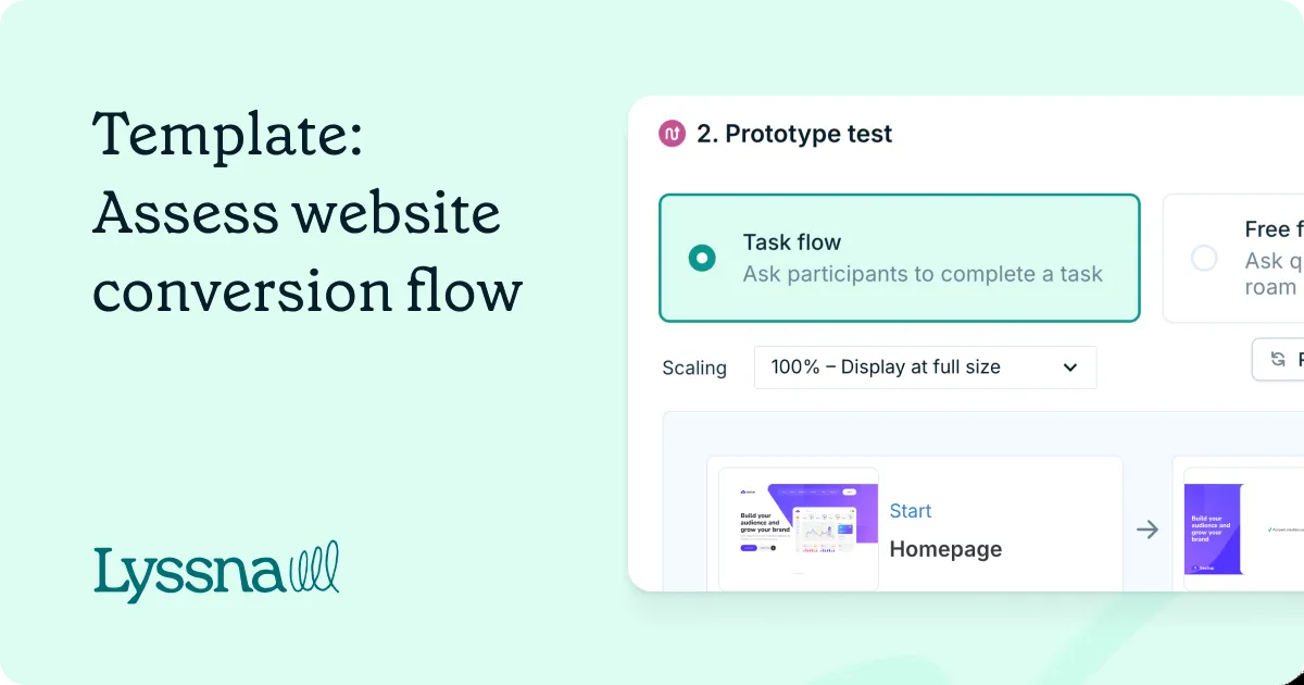 Assess website conversion flow: Template | Lyssna