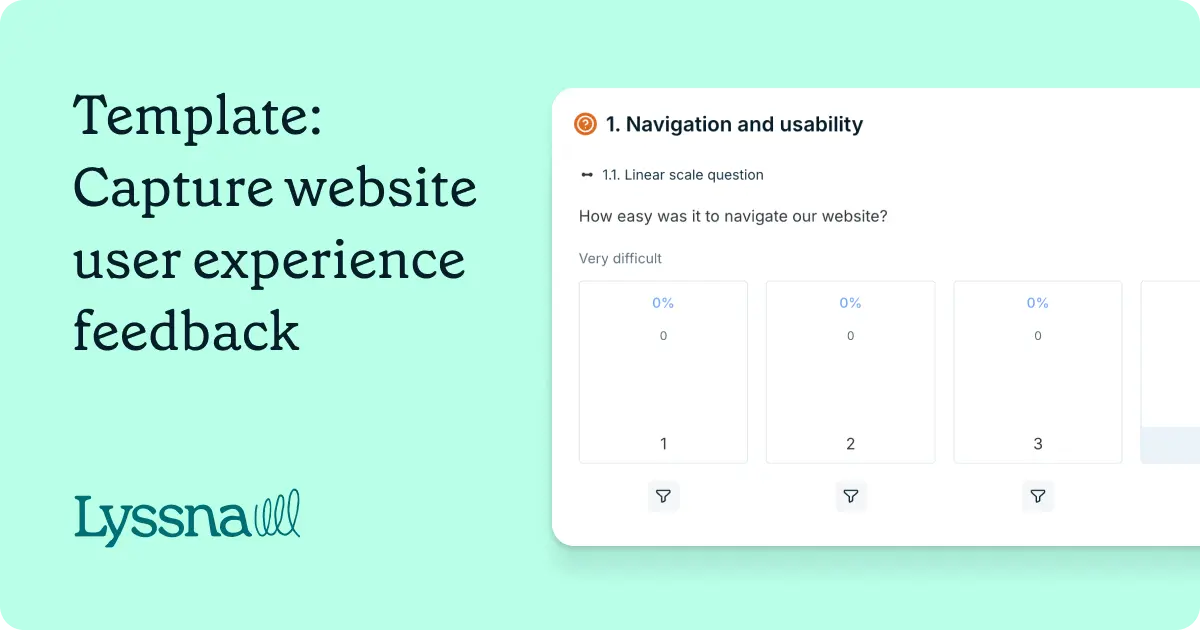 Capture website user experience feedback: Template | Lyssna