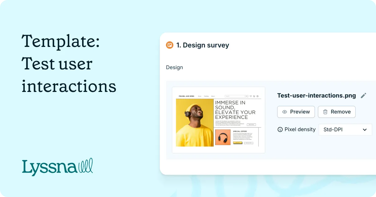 Test user interactions: Template | Lyssna