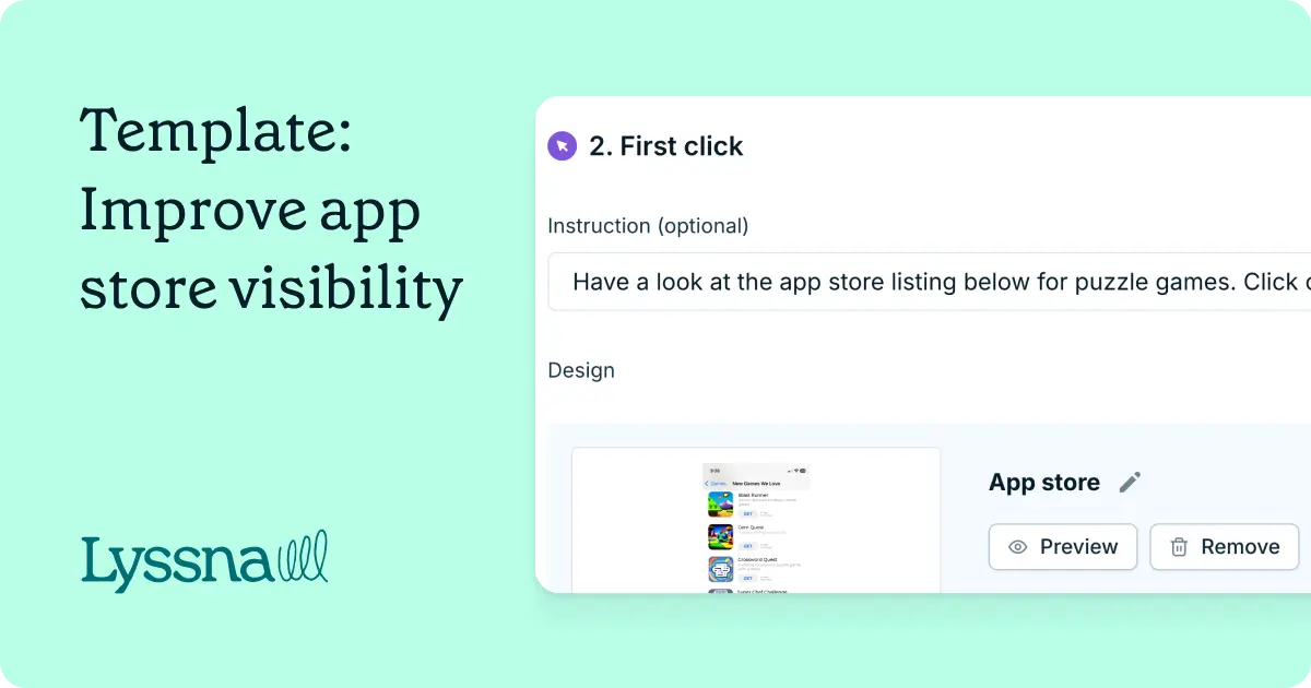 Improve app store visibility: Template | Lyssna