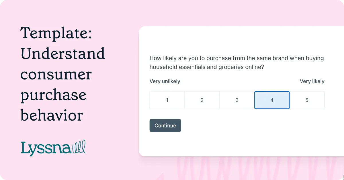 Understand consumer purchase behavior: Template | Lyssna