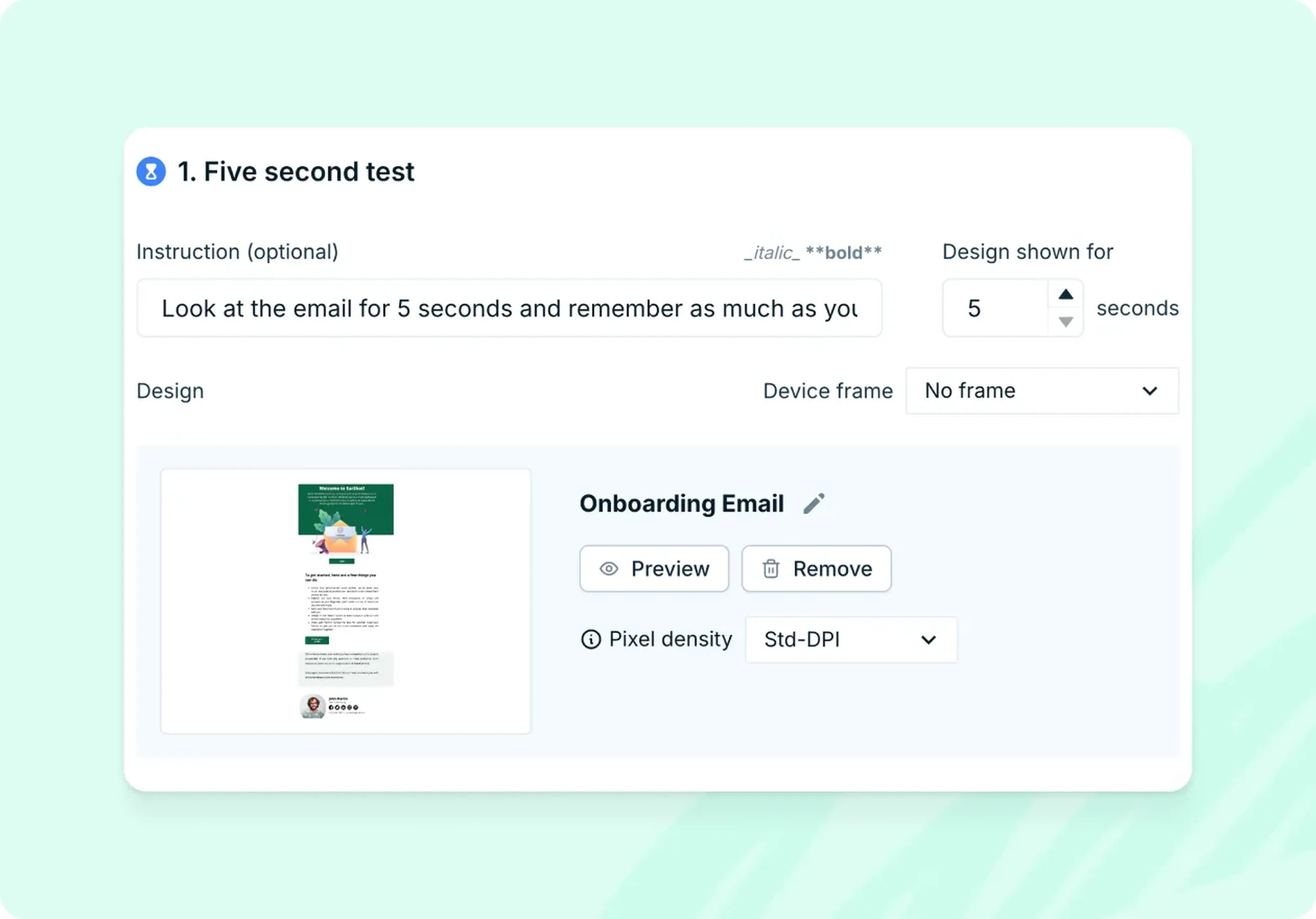 Test how your email campaign resonates: Template | Lyssna
