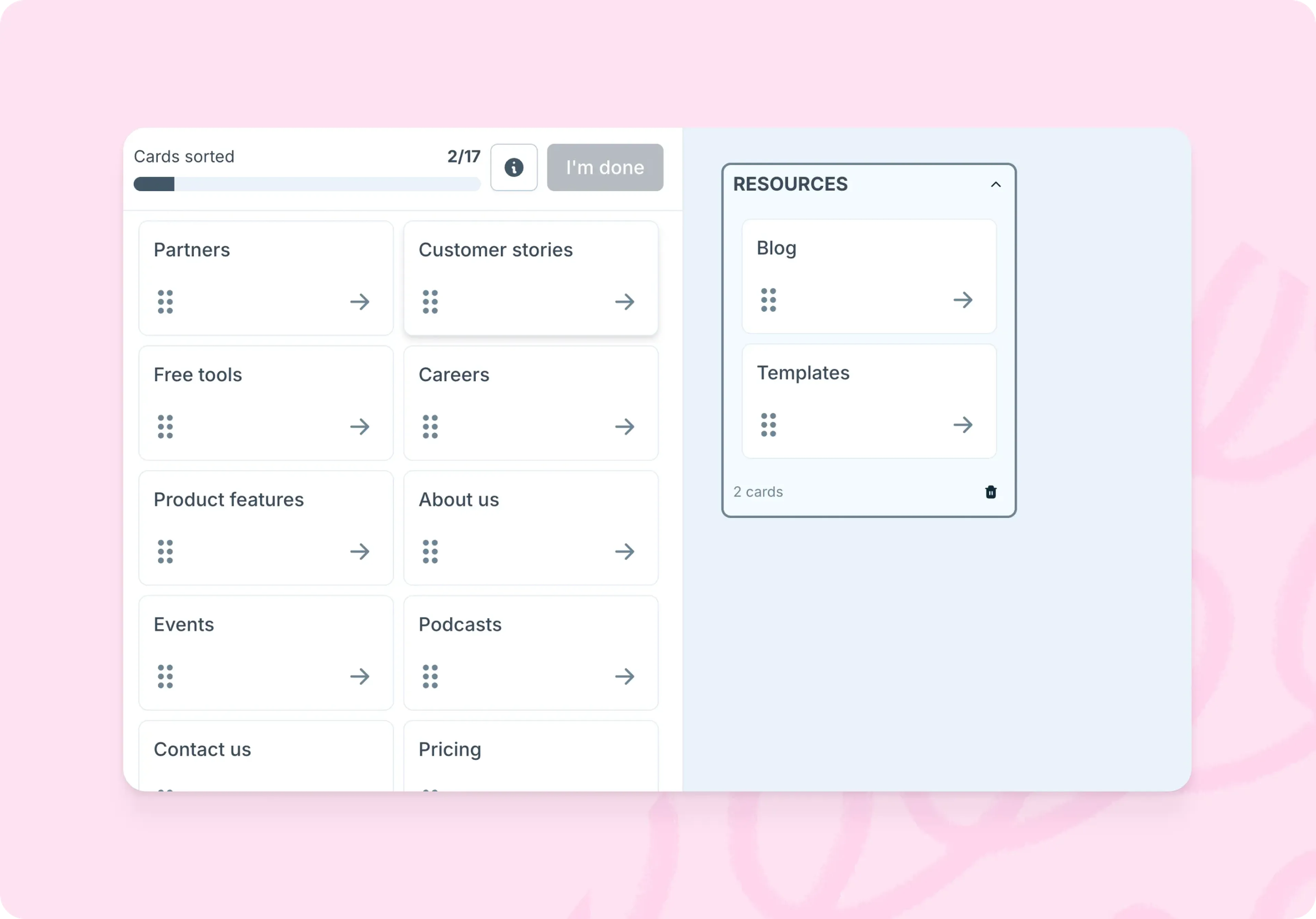 Create an intuitive IA with open card sorting: Template | Lyssna