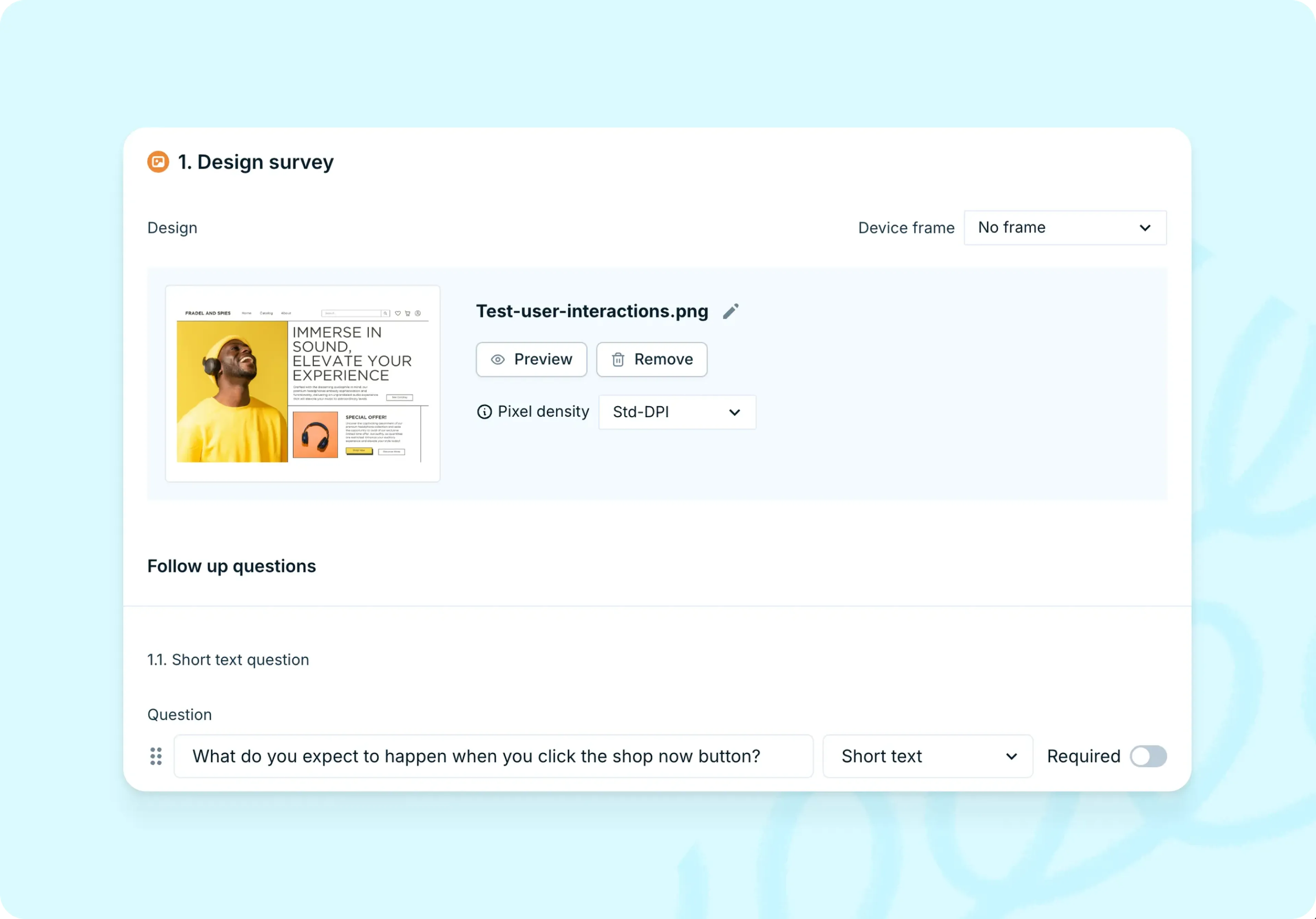 Test user interactions: Template | Lyssna