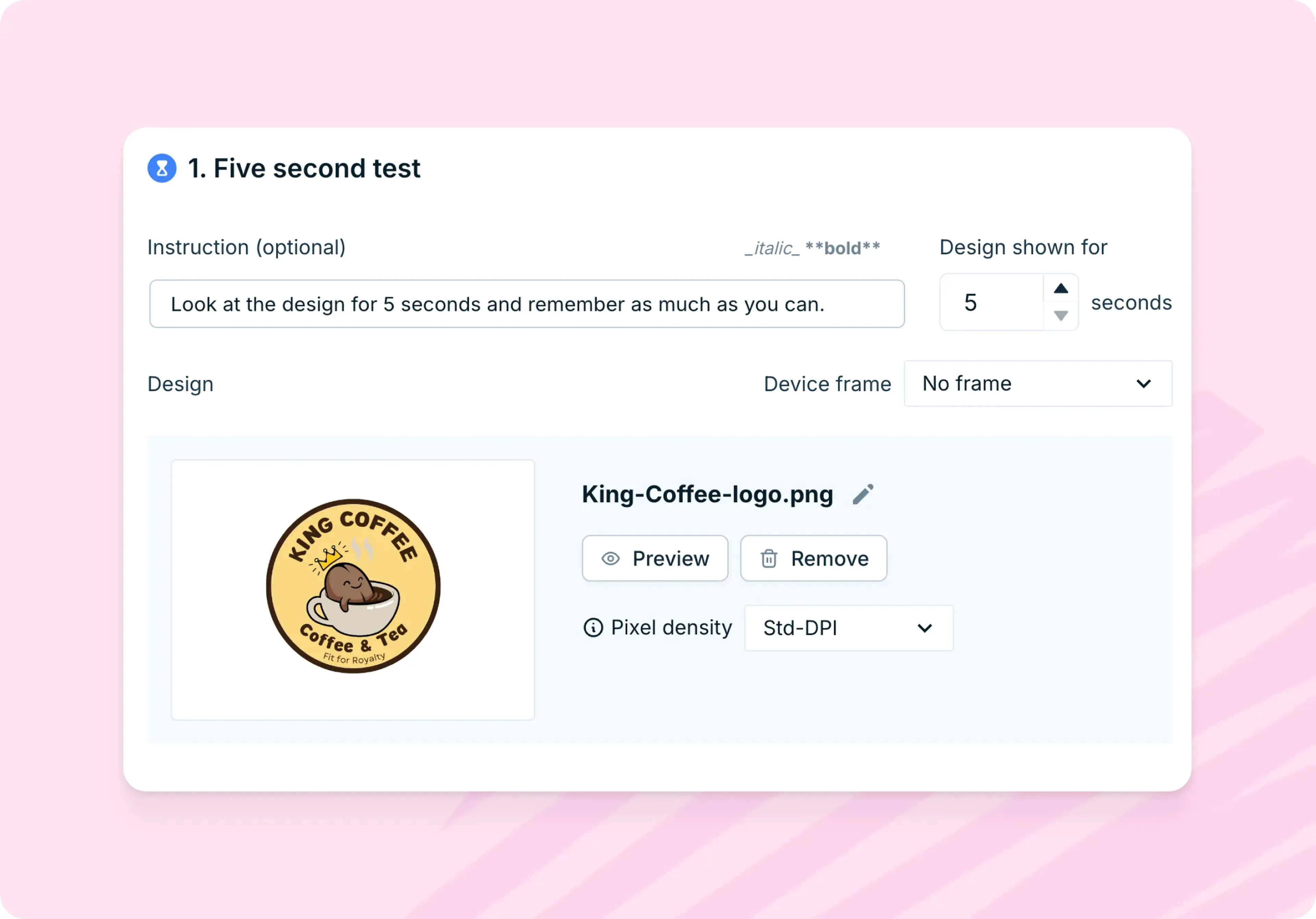 Gather quick design feedback: Template | Lyssna