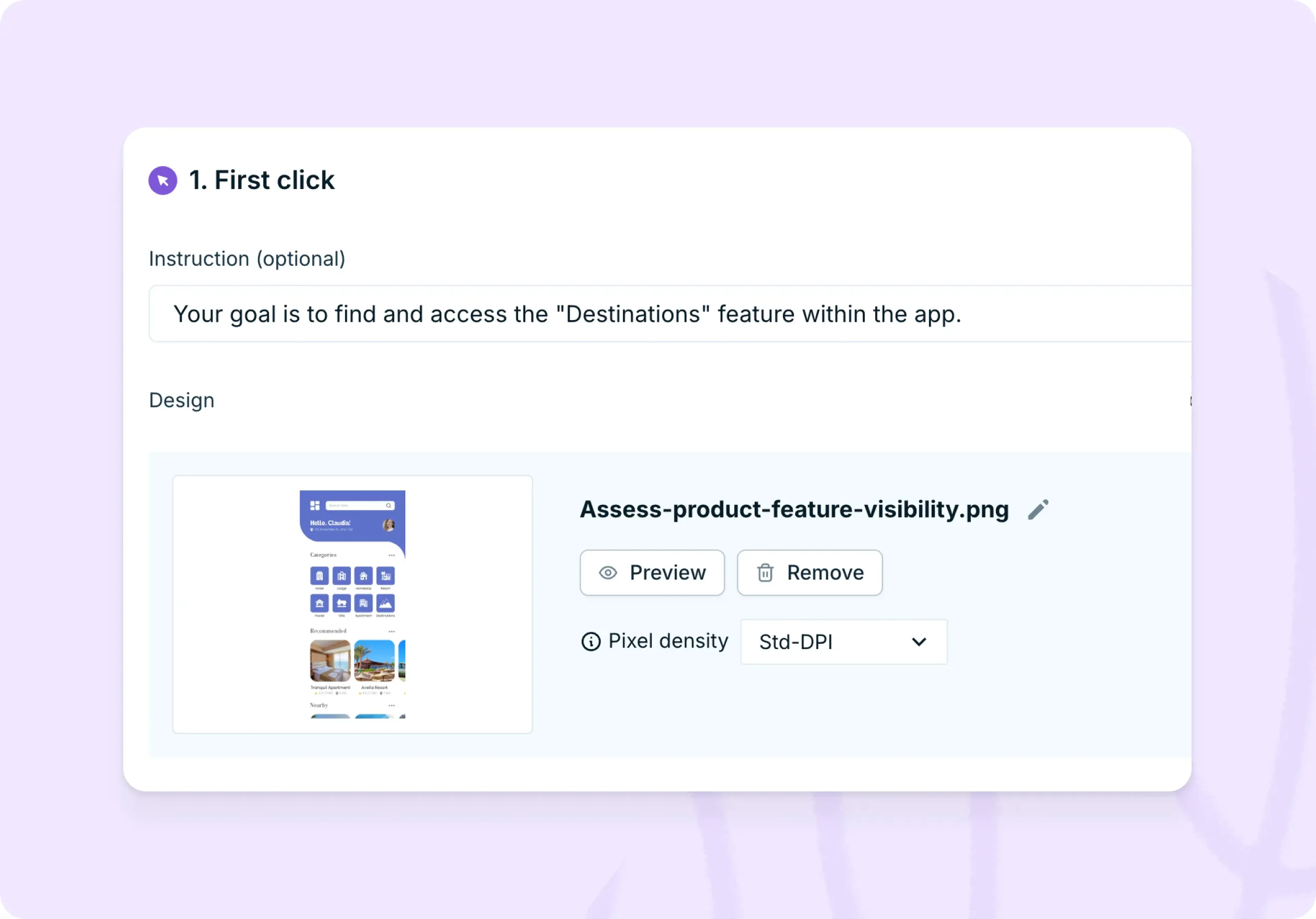 Assess product feature discoverability: Template | Lyssna