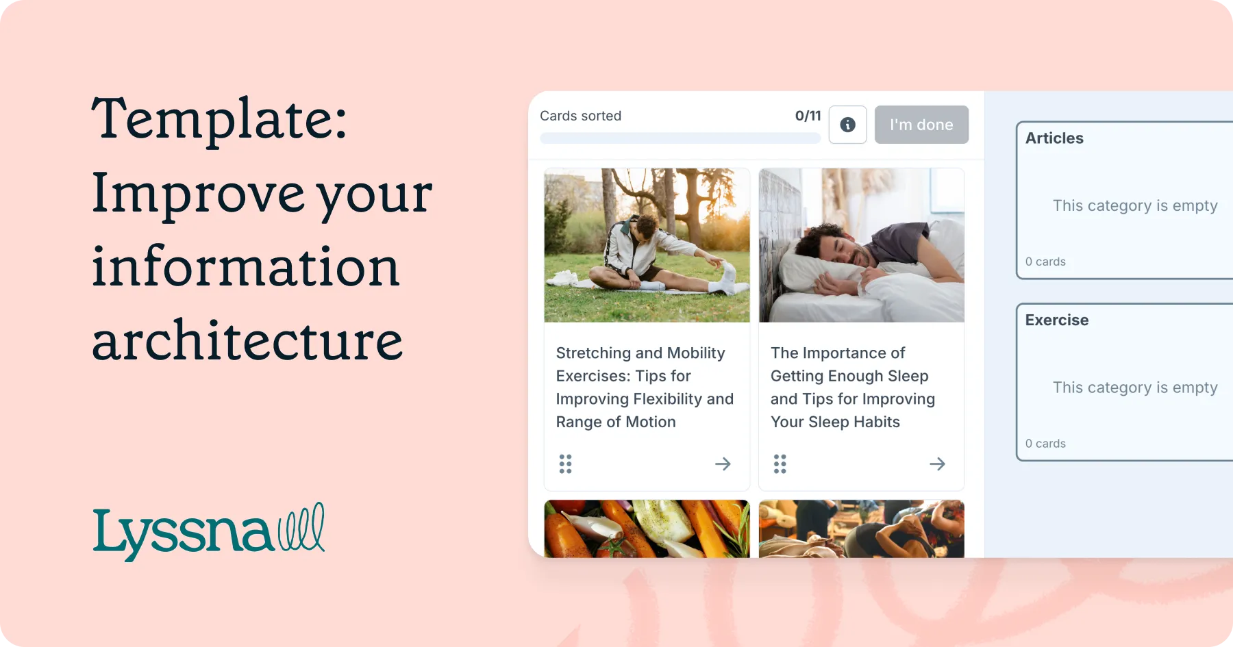 Improve your IA with closed card sorting: Template | Lyssna