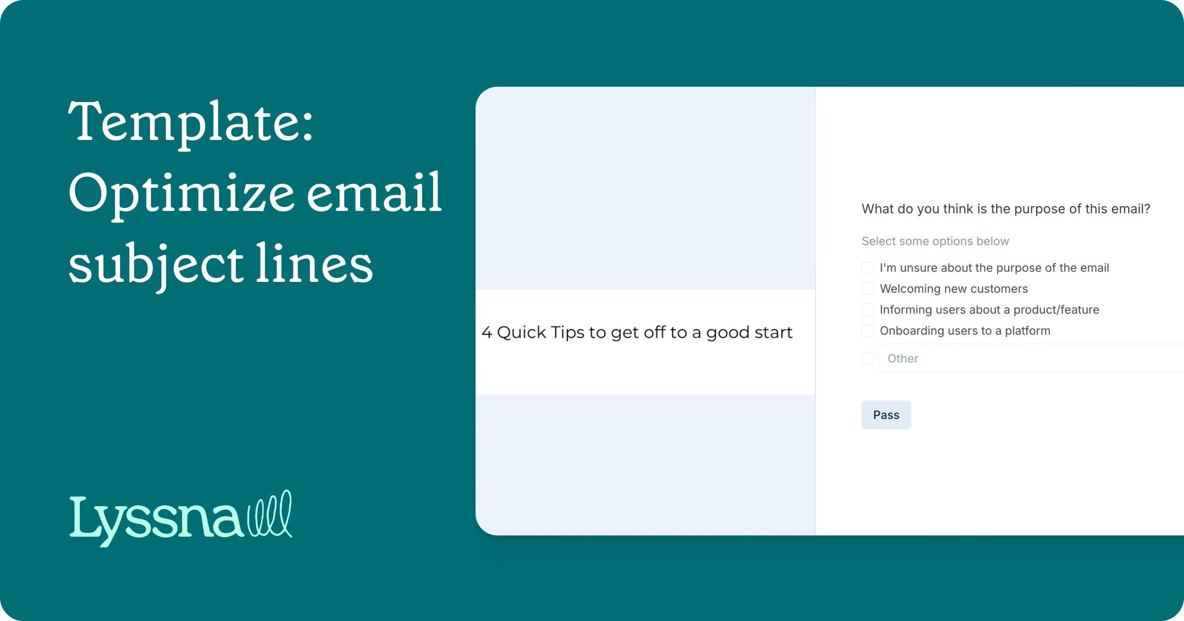 Optimize your email subject lines: Template | Lyssna