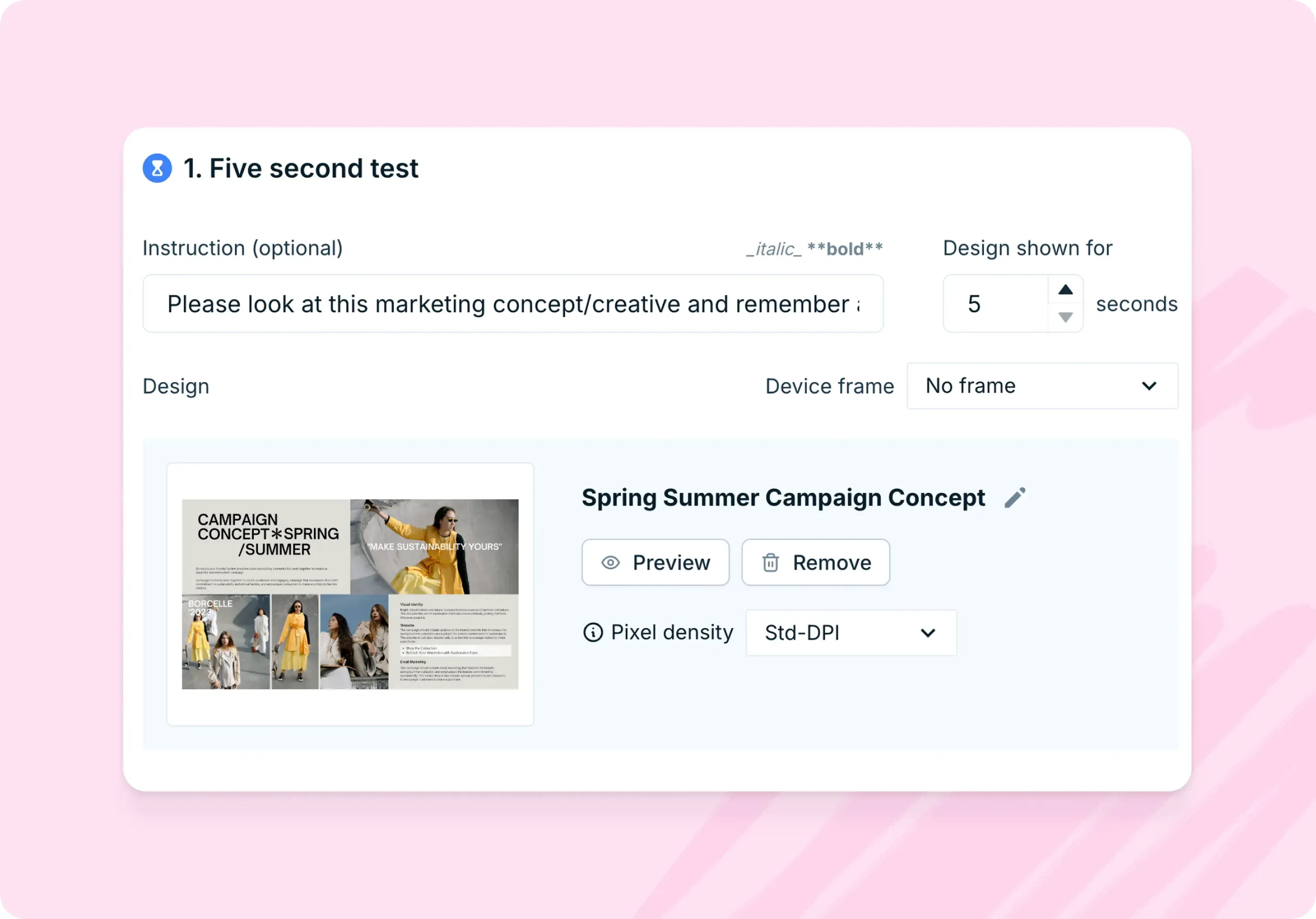 Test a marketing campaign concept or creative: Template | Lyssna