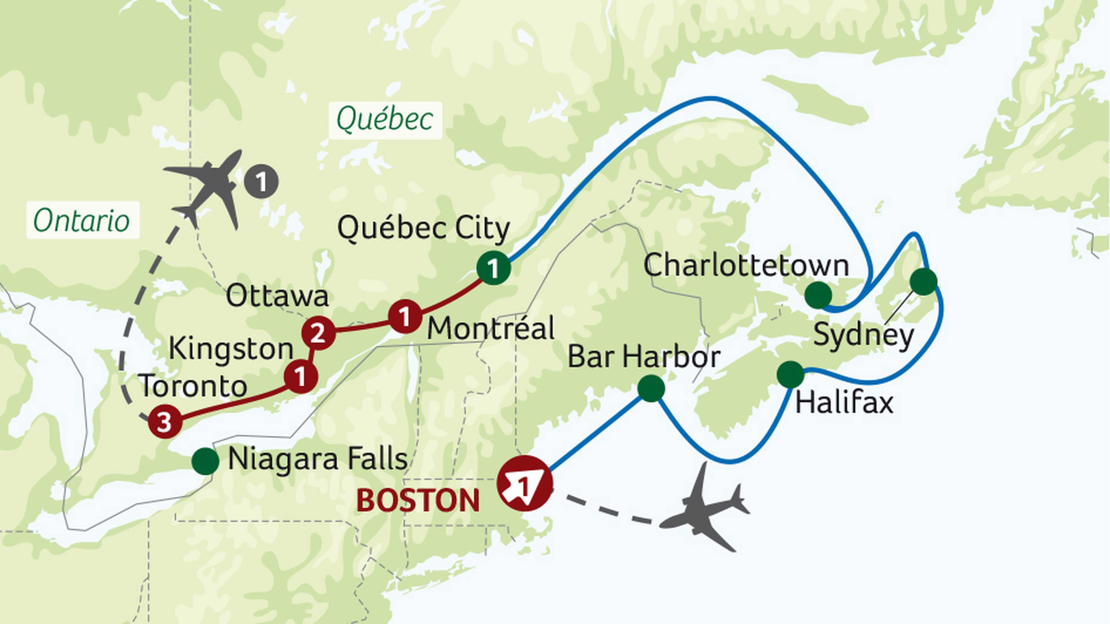 Eastern Canada Tours - Boston to Niagara