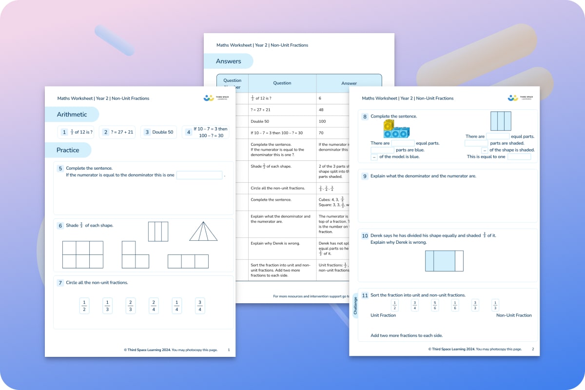 Fractions Year 2 | Maths Hub | Third Space Learning