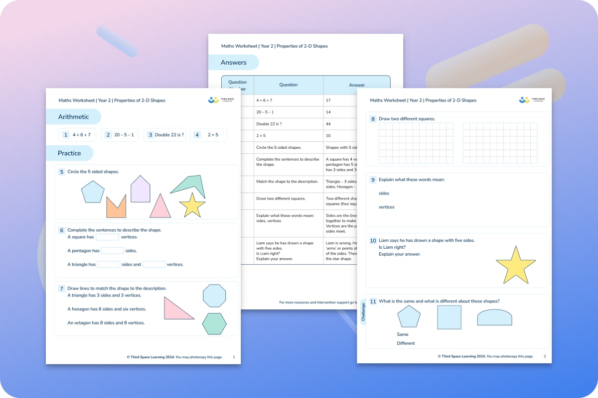 KS1 & KS2 Properties of Shape Maths Resources | Third Space Learning ...