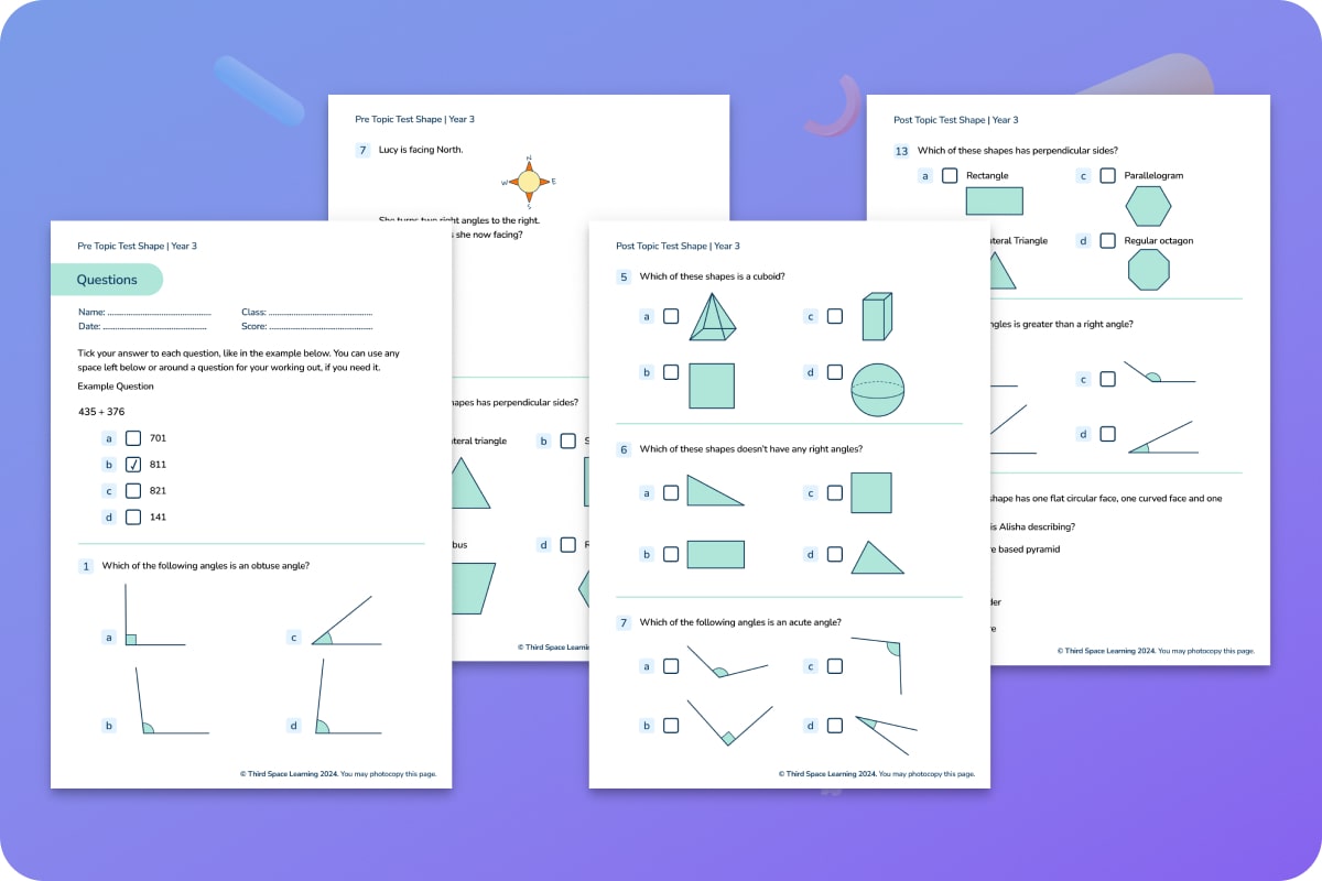 Diagnostic Assessment Shape Year 3 | Maths Hub | Third Space Learning