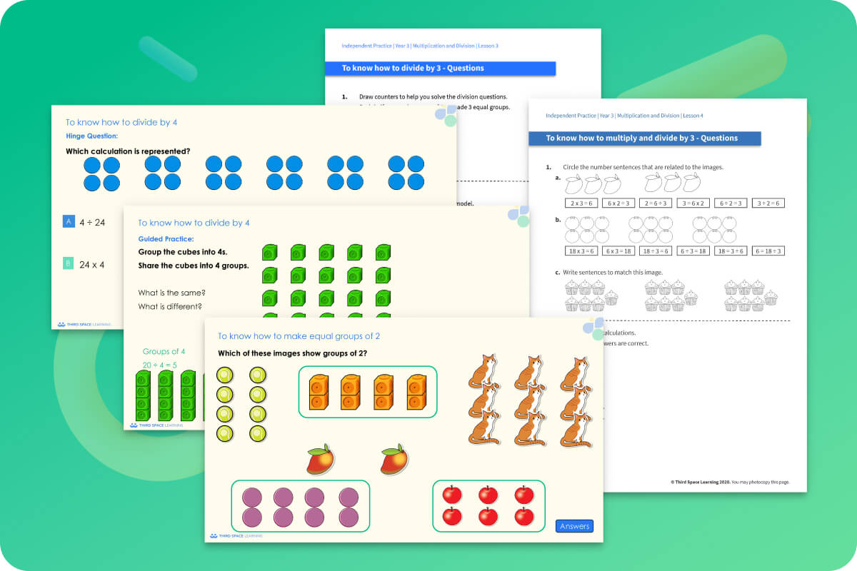 Ready-To-Go Lessons V2 Multiplication And Division Autumn Block 3 Year ...