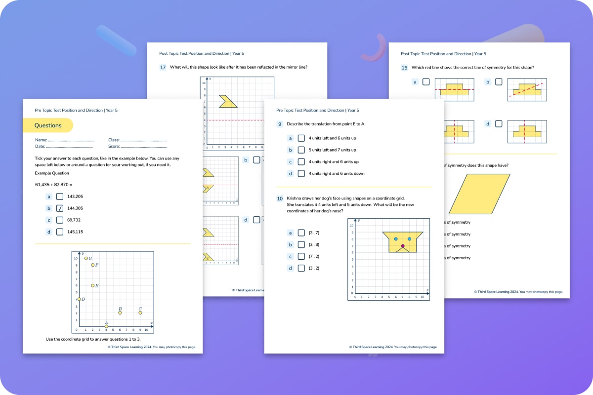 Diagnostic Assessment Position And Direction Year 5 | Maths Hub | Third ...